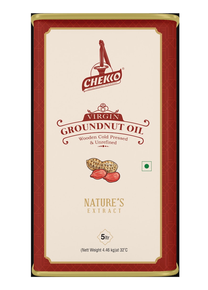Chekko Cold Pressed Virgin 5L Groundnut / Peanut Oil | 100% Natural ...