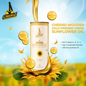 Chekko Cold Pressed Unrefined 1L Sunflower Oil | 100% Natural, Pure ...
