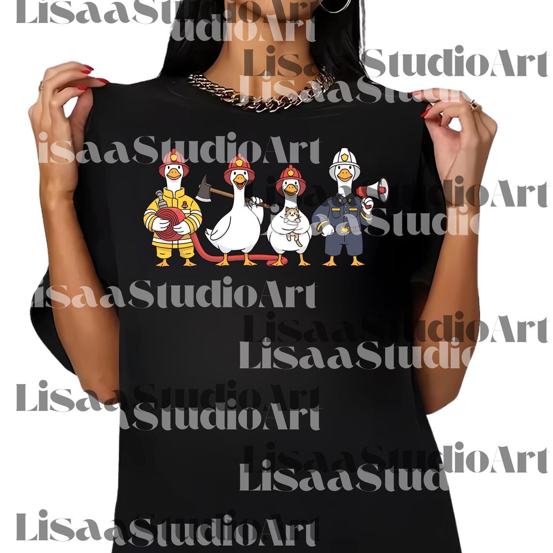 Firefighter Goose PNG, Simple Fireman SVG, Geese Sublimation, Firemen ...