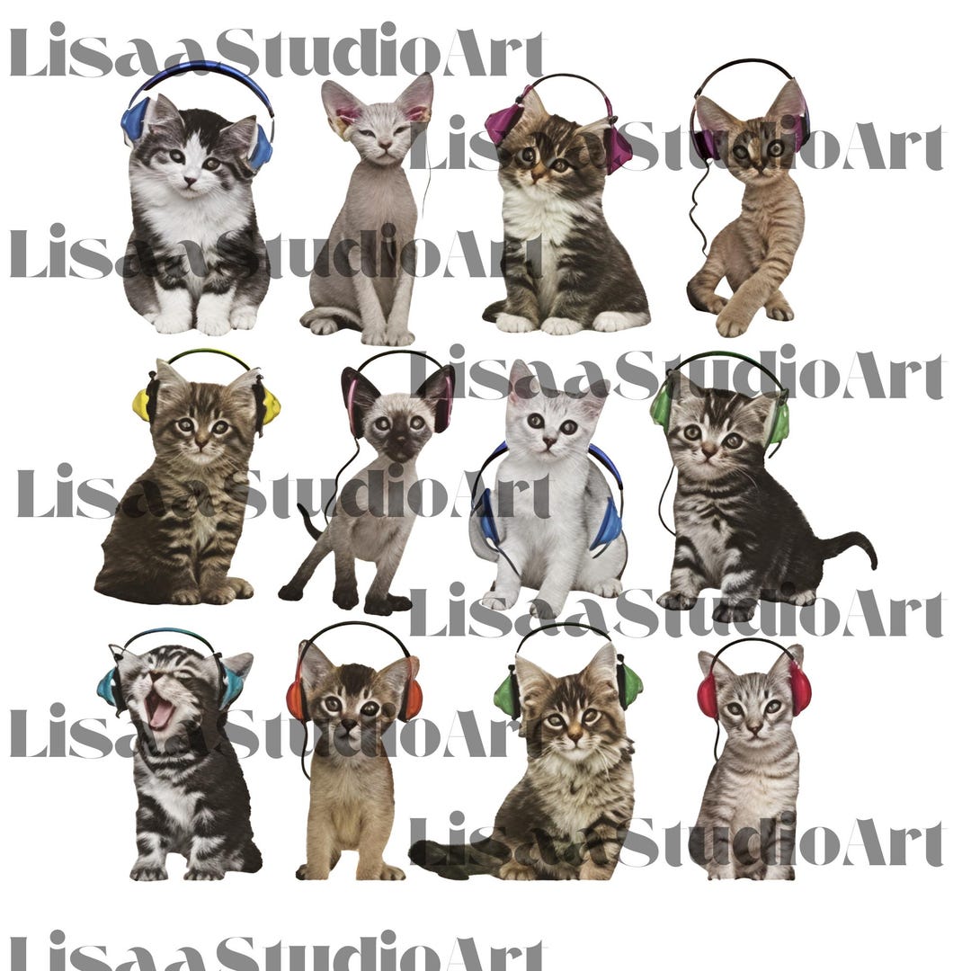 Retro Cats Headphone SVG, Gothic Grunge Y2k Emo Scene Amity Affliction ...