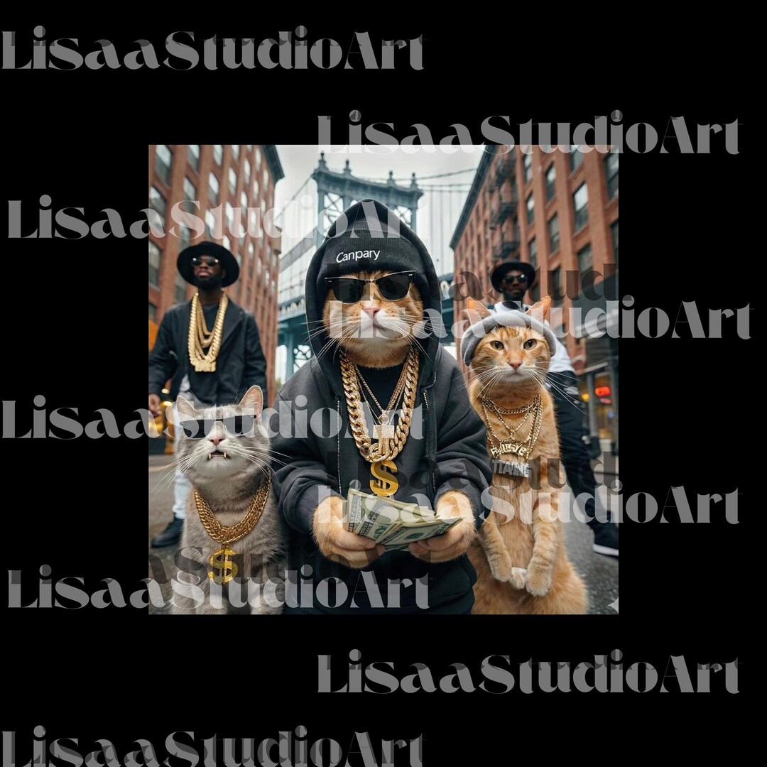 Vintage Gangster Cats PNG, Street Gang Cat Sublimation, Funny Cat ...