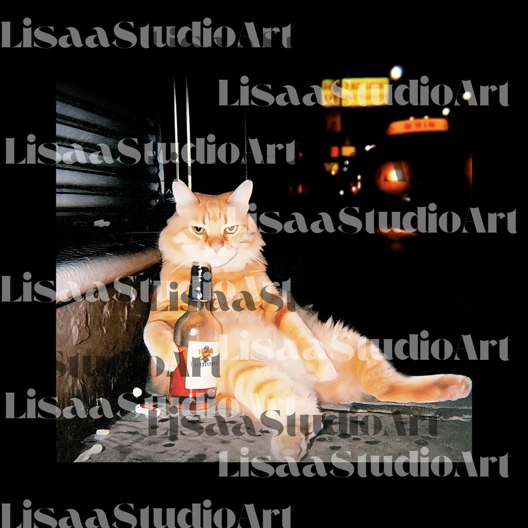 Funny Beer Cat Meme SVG, Cat Sitting File, Gen Z Joke Sublimation ...