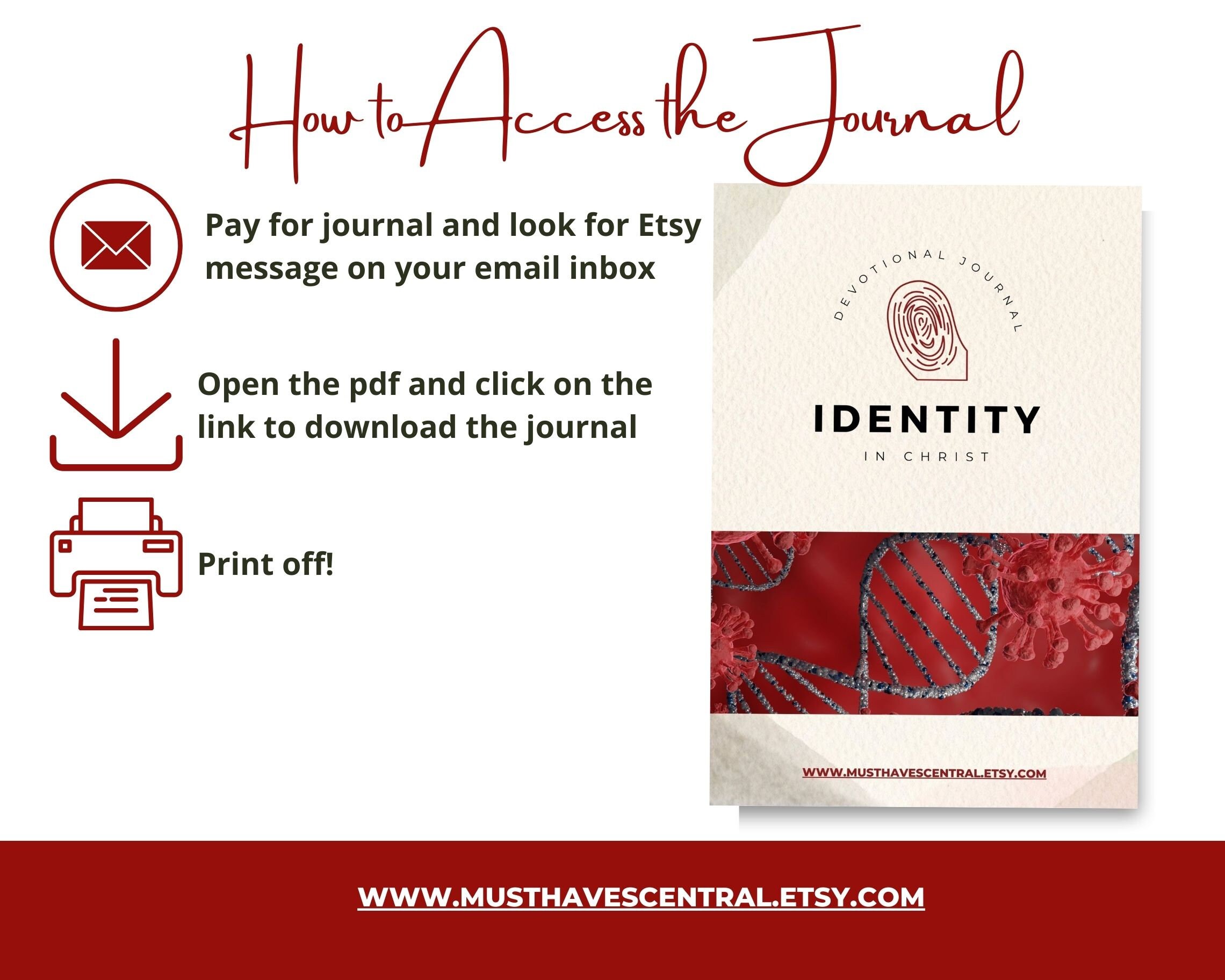 Devotional Identity Journal Printable Bible Reflection Digital Bible ...