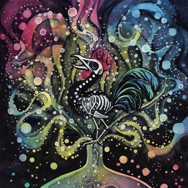 Skeleton Rooster - Etsy
