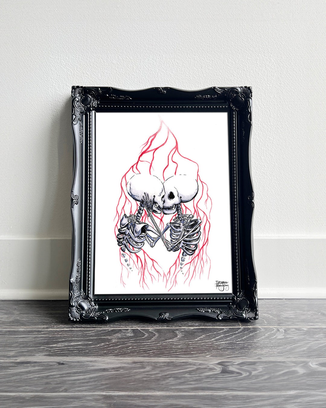 Every Bone by Tatyana Two Skeletons Embracing, Hugging, Kissing, Veins ...