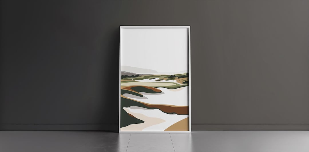 Minimalist Golf Art Print | Premium Golf Course Digital Print ...