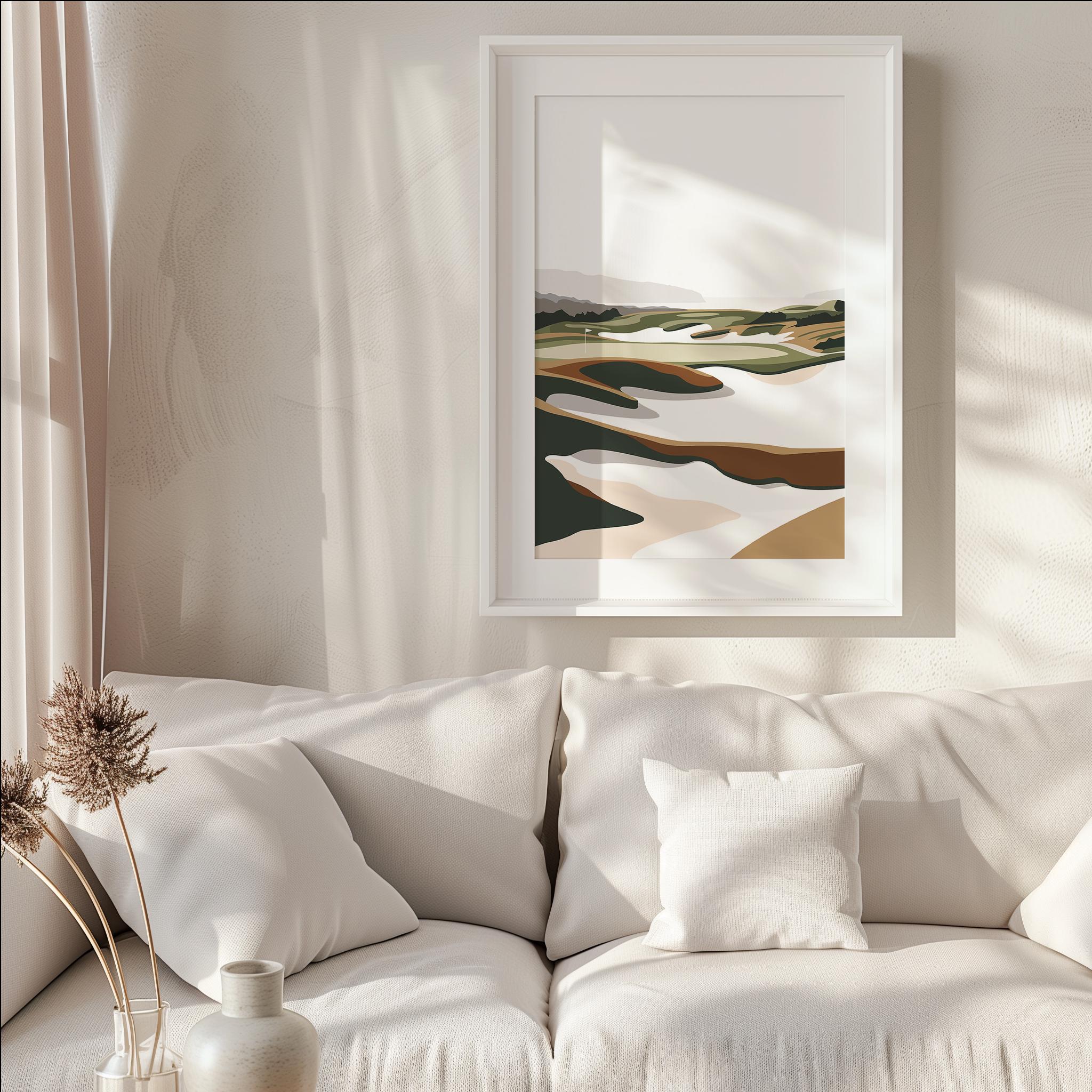 Minimalist Golf Art Print Premium Golf Course Digital Print Serenity ...
