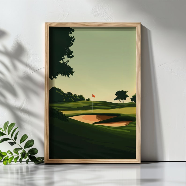 Timeless Golf Print Legacy Collection: 'greenside 01' Modern Home Decor ...