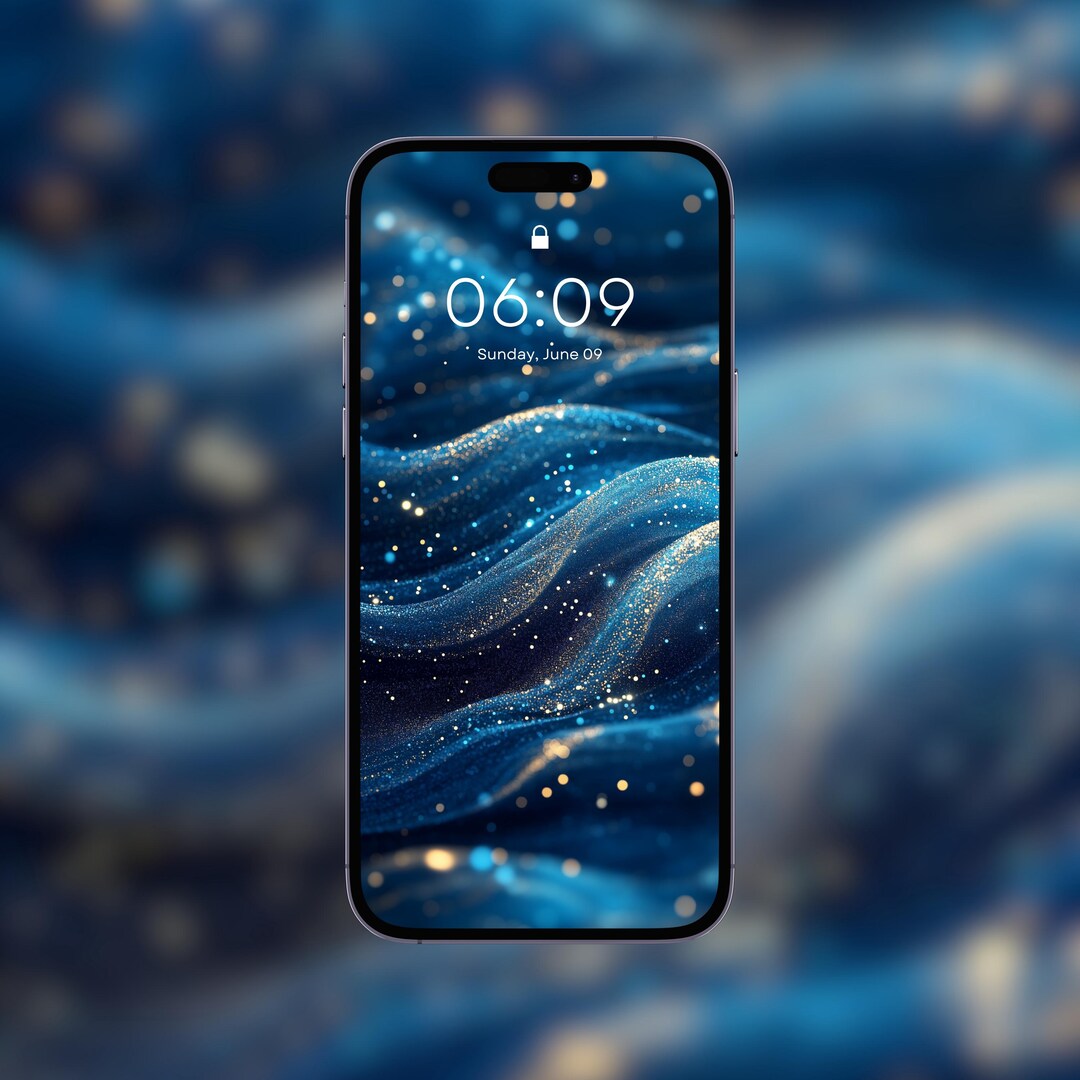 HD Elegant Blue Glitter Wave Phone Wallpaper – iPhone Wallpaper ...