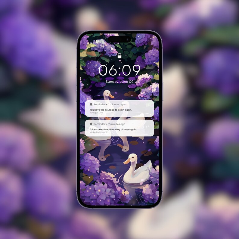 Ducks and Hydrangeas Phone Wallpaper - iPhone Wallpaper, Samsung ...