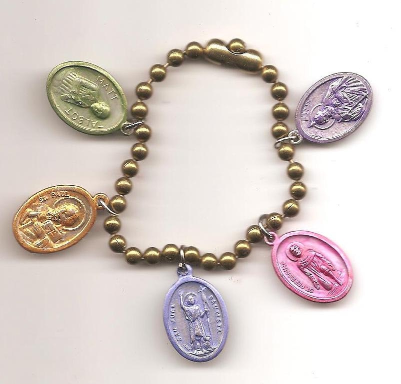 Stop Smoking, Patron Saint Charm Bracelet on Brass Ball Chain - Etsy