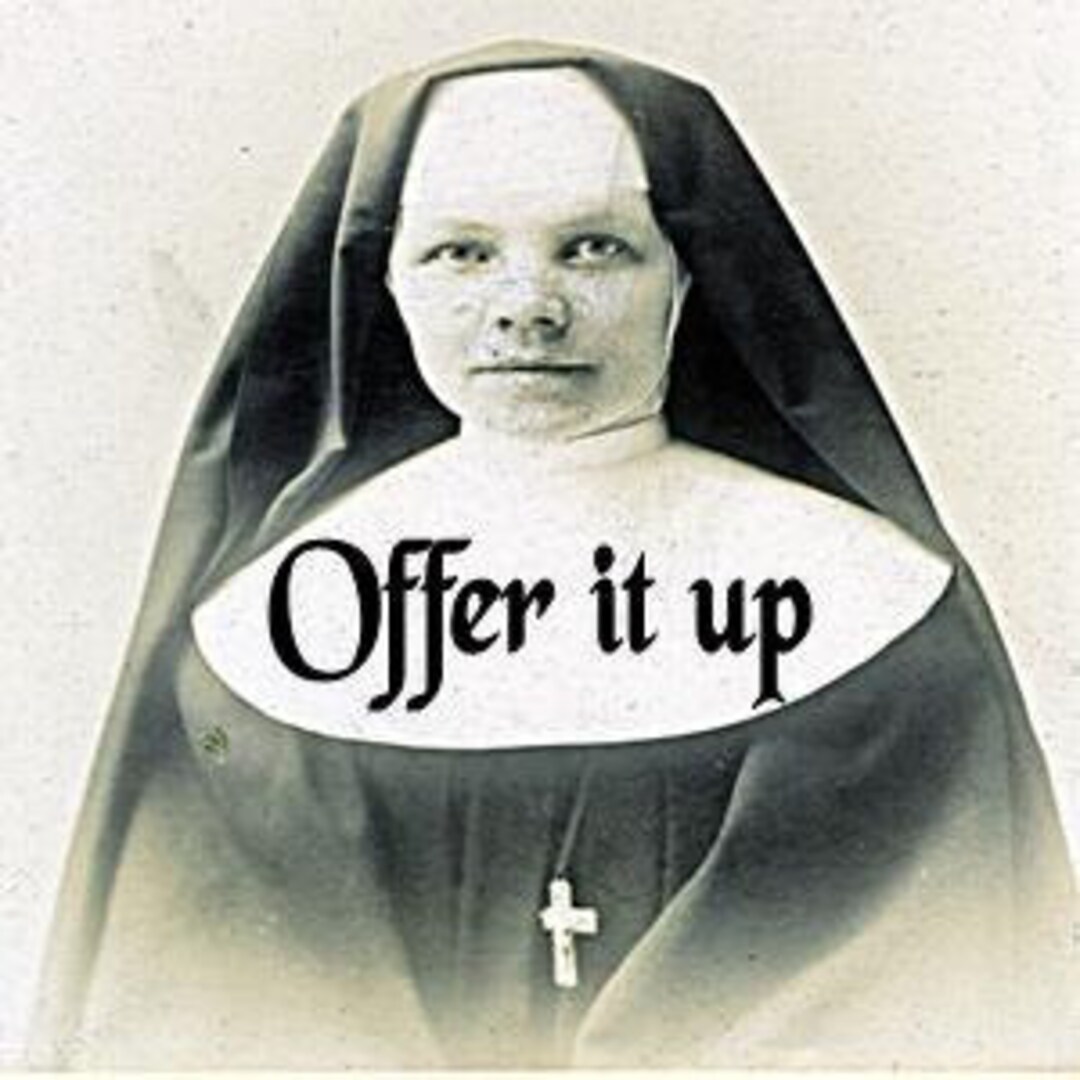 Offer It UP Nun Advice Glass Pendant on Black Ball Chain - Etsy