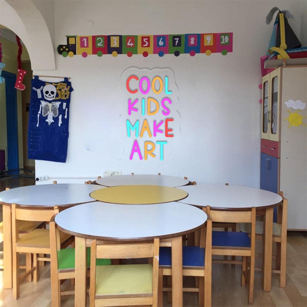 Cool Kids Make Art Neon Sign, Positive Affirmation, Kids Wall Neon ...