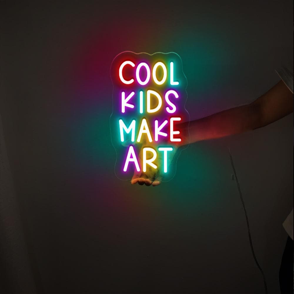 Cool Kids Make Art Neon Sign, Positive Affirmation, Kids Wall Neon ...