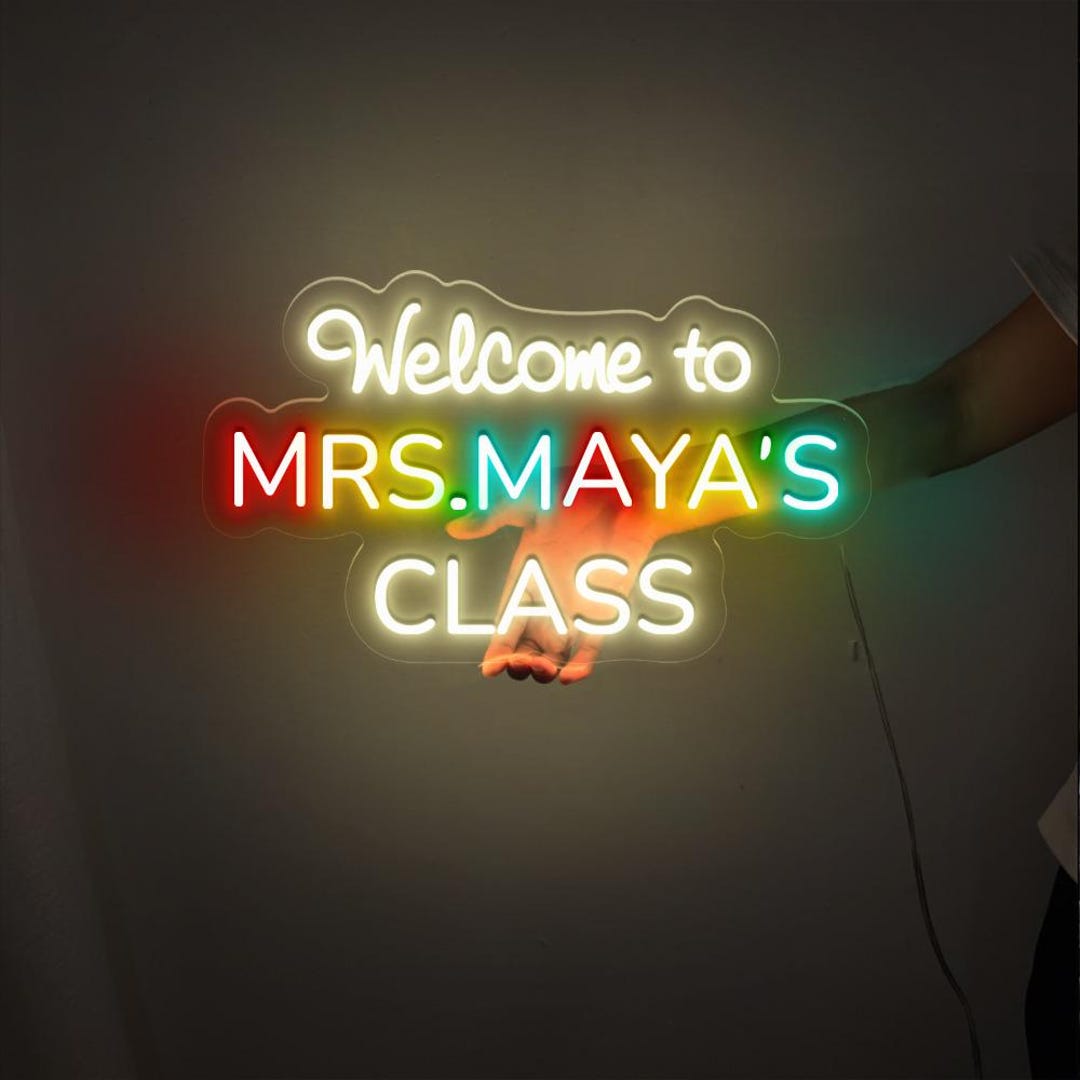 Personalized Teacher Door or Wall Neon Sign, Classroom Sign, Teacher ...