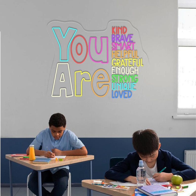You Are Kind Neon Sign, Back to School Neon, Kindergarten Teacher Neon ...