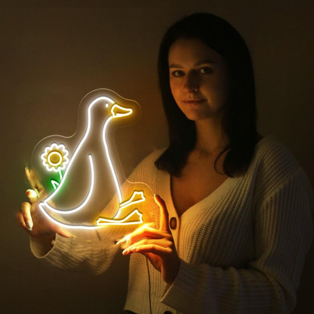 Goose Neon Sign: Light Pink Nursery Decor, Farm Animal Art - Etsy