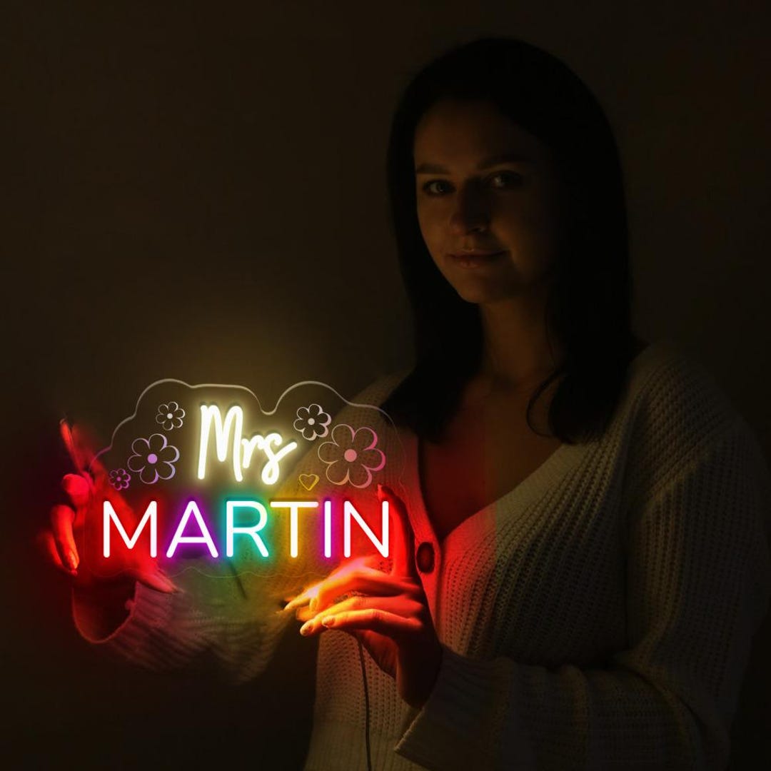 Personalized Teacher Door or Wall Neon Sign, Classroom Sign, Teacher ...