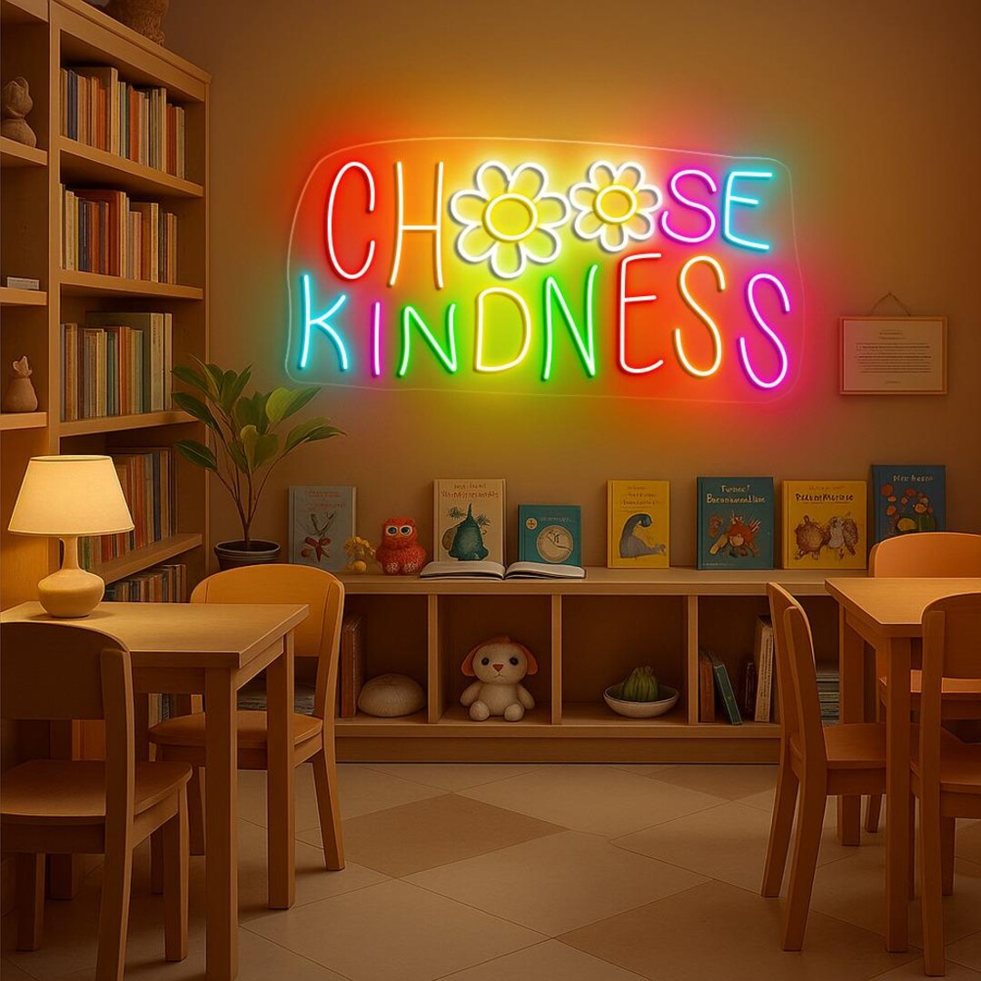 Cute Teacher Neon Sign, Choose Kindness Neon Decor, Be Kind Teacher ...