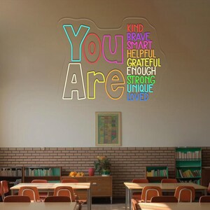 You Are Kind Neon Sign, Back to School Neon, Kindergarten Teacher Neon ...