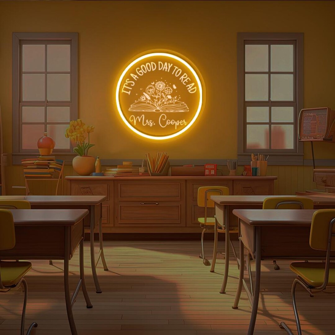 Reading Teacher Neon Sign, Teacher Appreciation, It's A Good Day to ...