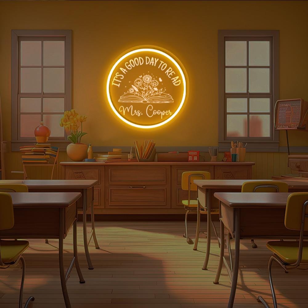 Reading Teacher Neon Sign, Teacher Appreciation, It's A Good Day to ...