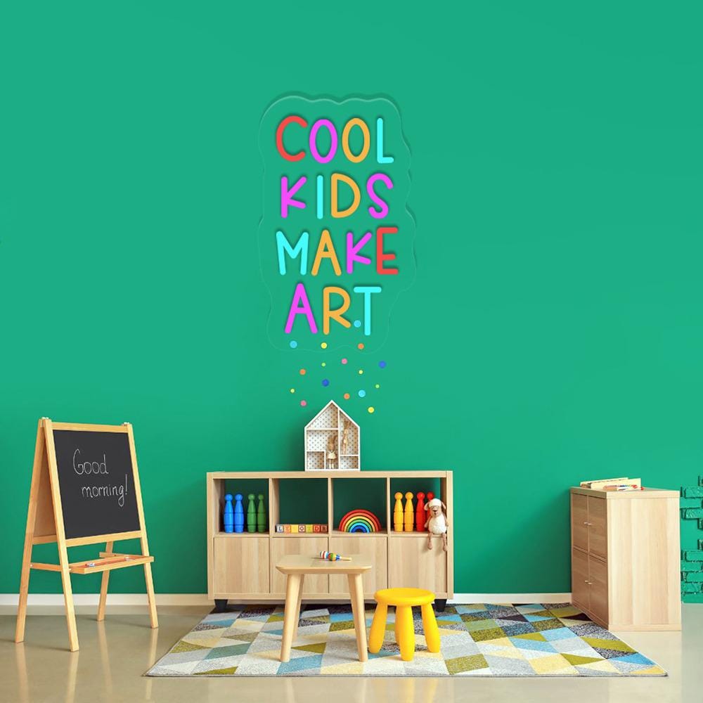 Cool Kids Make Art Neon Sign, Positive Affirmation, Kids Wall Neon ...
