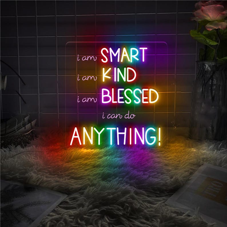 Positive Affirmation Neon Sign, Motivational Neon, Kids Positive Neon ...