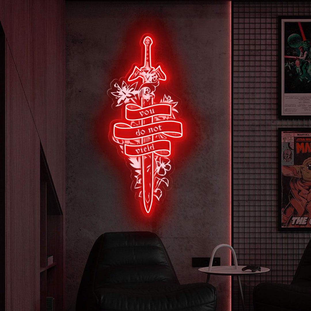 You Do Not Yield Neon Sign, Bookish Neon, Throne of Glass, Kingdom of Ash, A Court of Thorns and ...