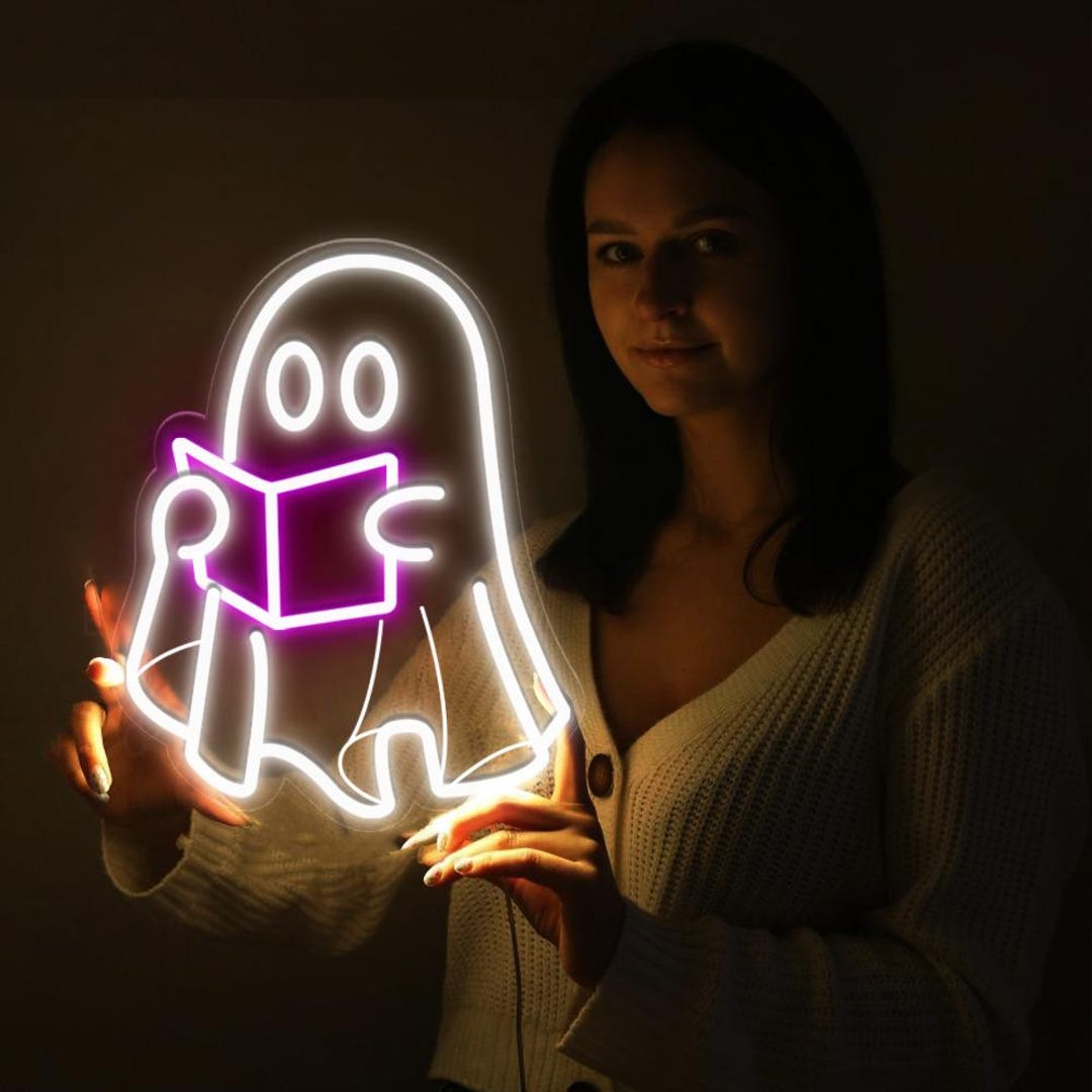 Ghosts Reading Books Neon Sign: Spooky Halloween Decor - Etsy