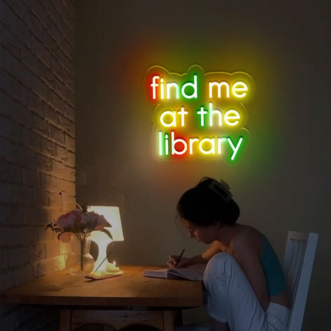 Library Neon Sign, Funny Librarian Neon, Book Lover Librarian Gift ...