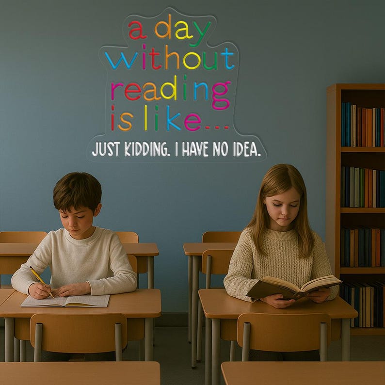 A Day Without Reading is Like Just Kidding I Have No Idea Neon Sign ...