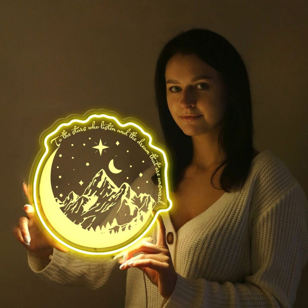 To the Stars Who Listen Neon Sign, Velaris Neon Led, Starlight Lover ...