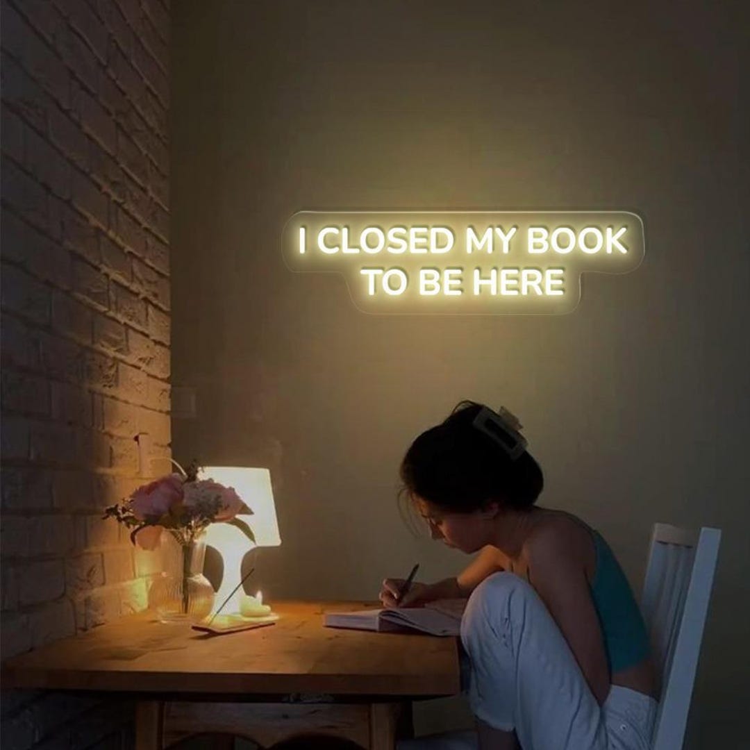 Bookworm Neon Sign, Book Neon Sign Gift, Bookish Neon, Book Club Neon ...