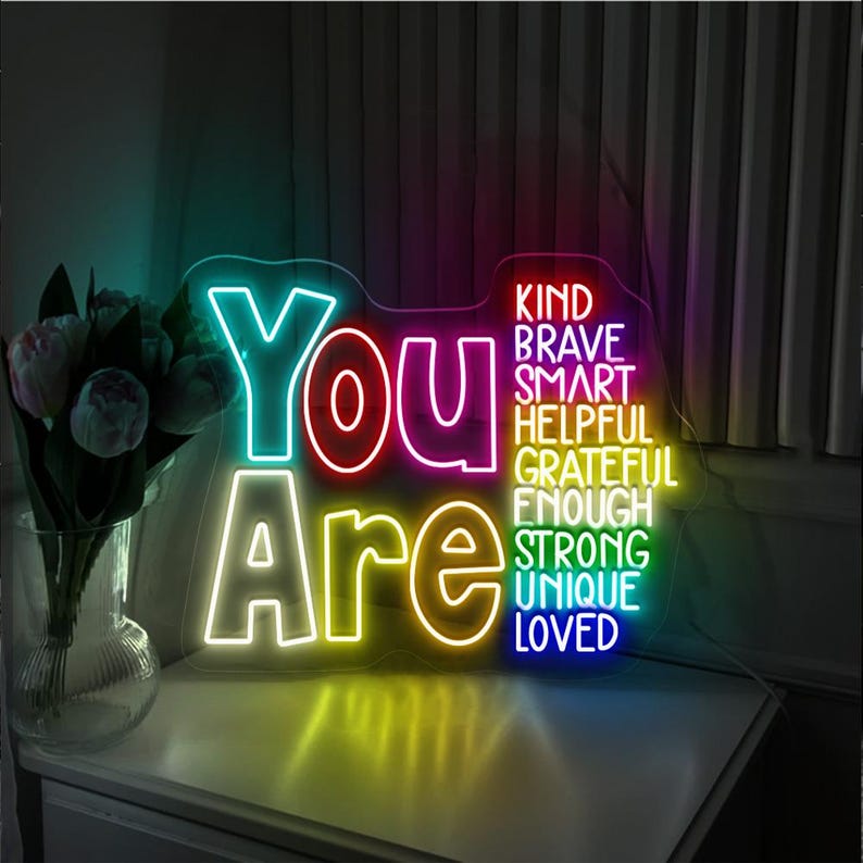 You Are Kind Neon Sign, Back to School Neon, Kindergarten Teacher Neon ...