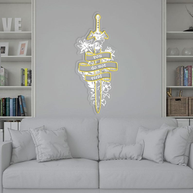 You Do Not Yield Neon Sign, Bookish Neon, Throne of Glass, Kingdom of Ash, A Court of Thorns and ...