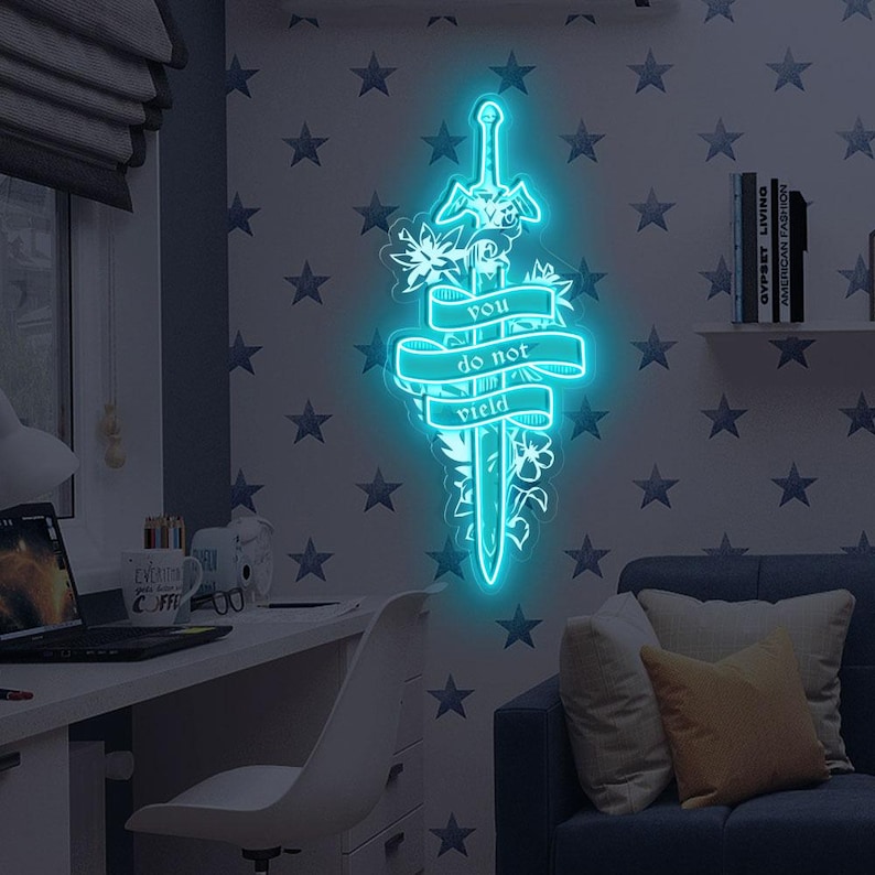 You Do Not Yield Neon Sign, Bookish Neon, Throne of Glass, Kingdom of Ash, A Court of Thorns and ...