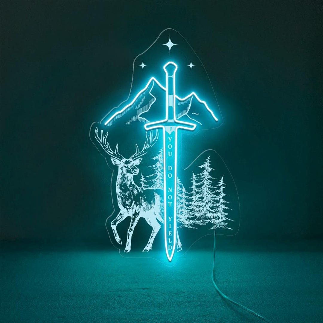 You Do Not Yield Neon Sign, Bookish Neon, Throne of Glass, Kingdom of Ash, A Court of Thorns and ...