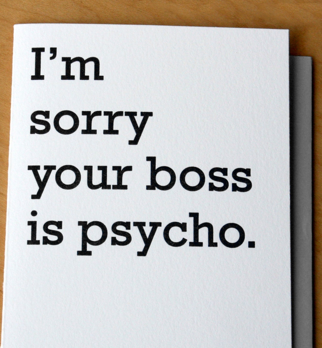 Psycho Boss Letterpress Card - Etsy