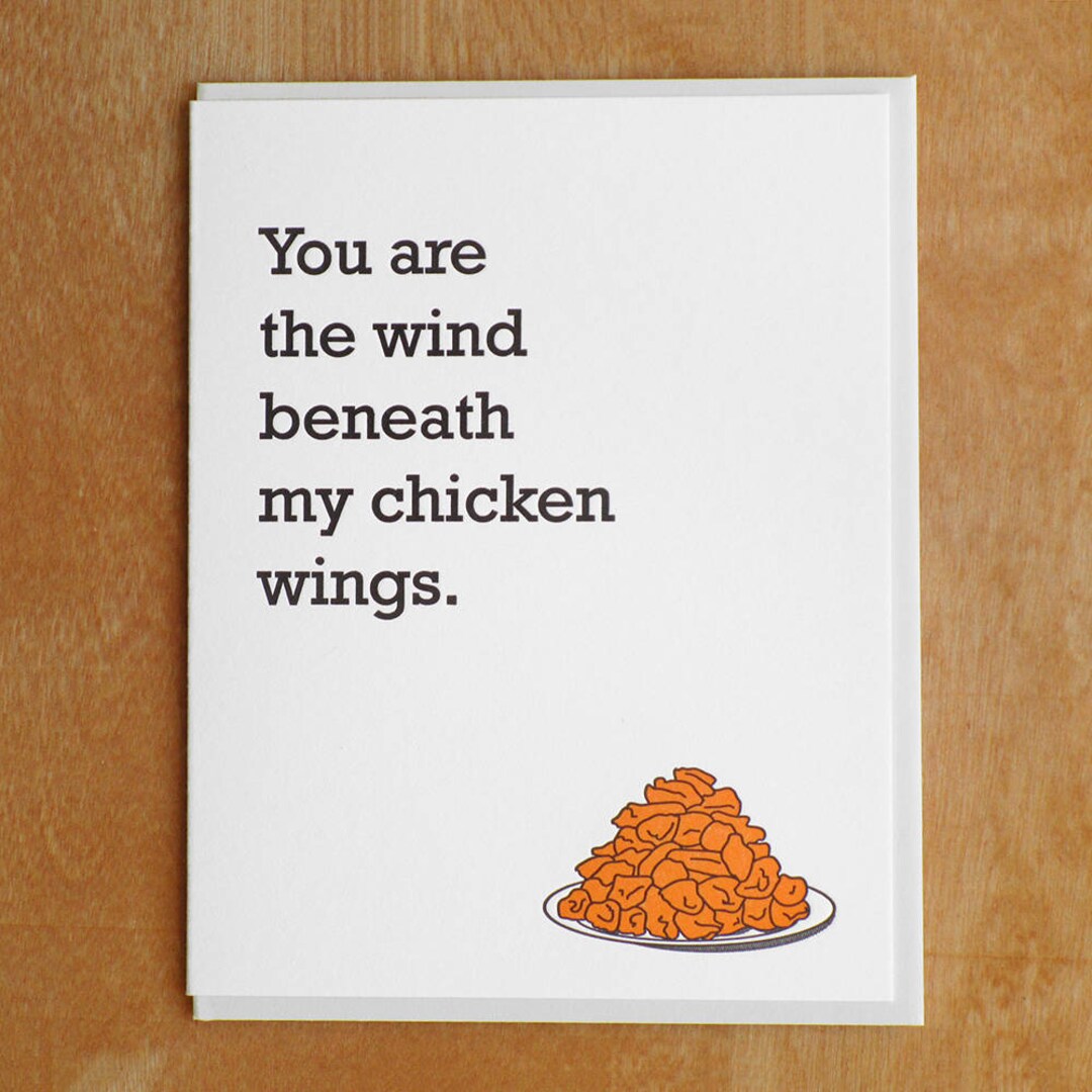 Chicken Wings Letterpress Card - Etsy