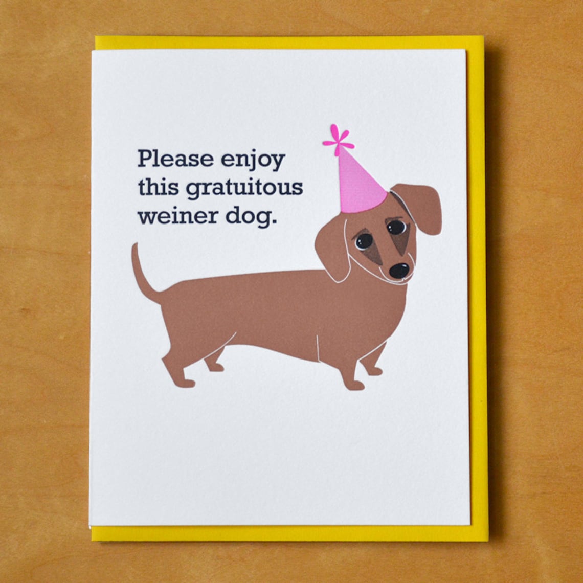 Weiner Dog Letterpress Birthday Card - Etsy New Zealand