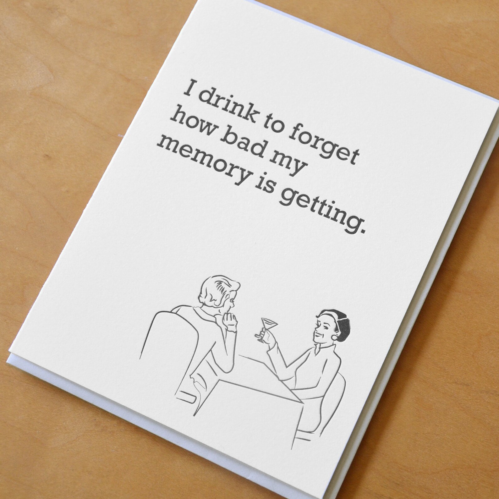 Drink to Forget How Bad My Memory is Getting Letterpress - Etsy
