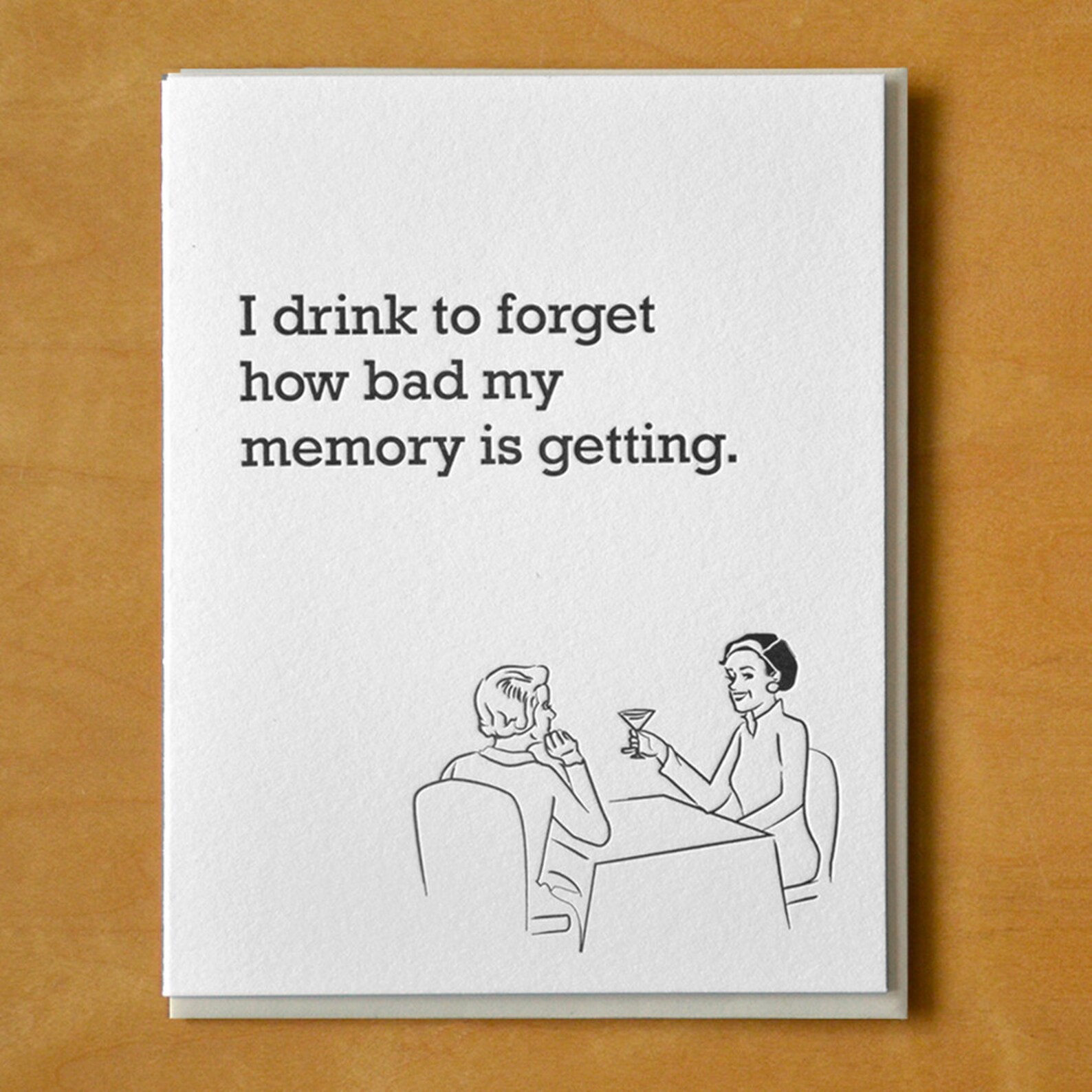 Drink to Forget How Bad My Memory is Getting Letterpress - Etsy