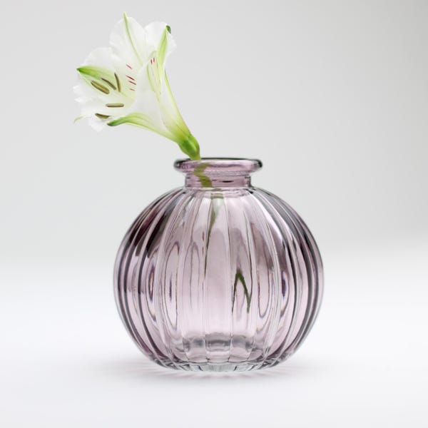 Ribbed Glass Vase - Etsy UK