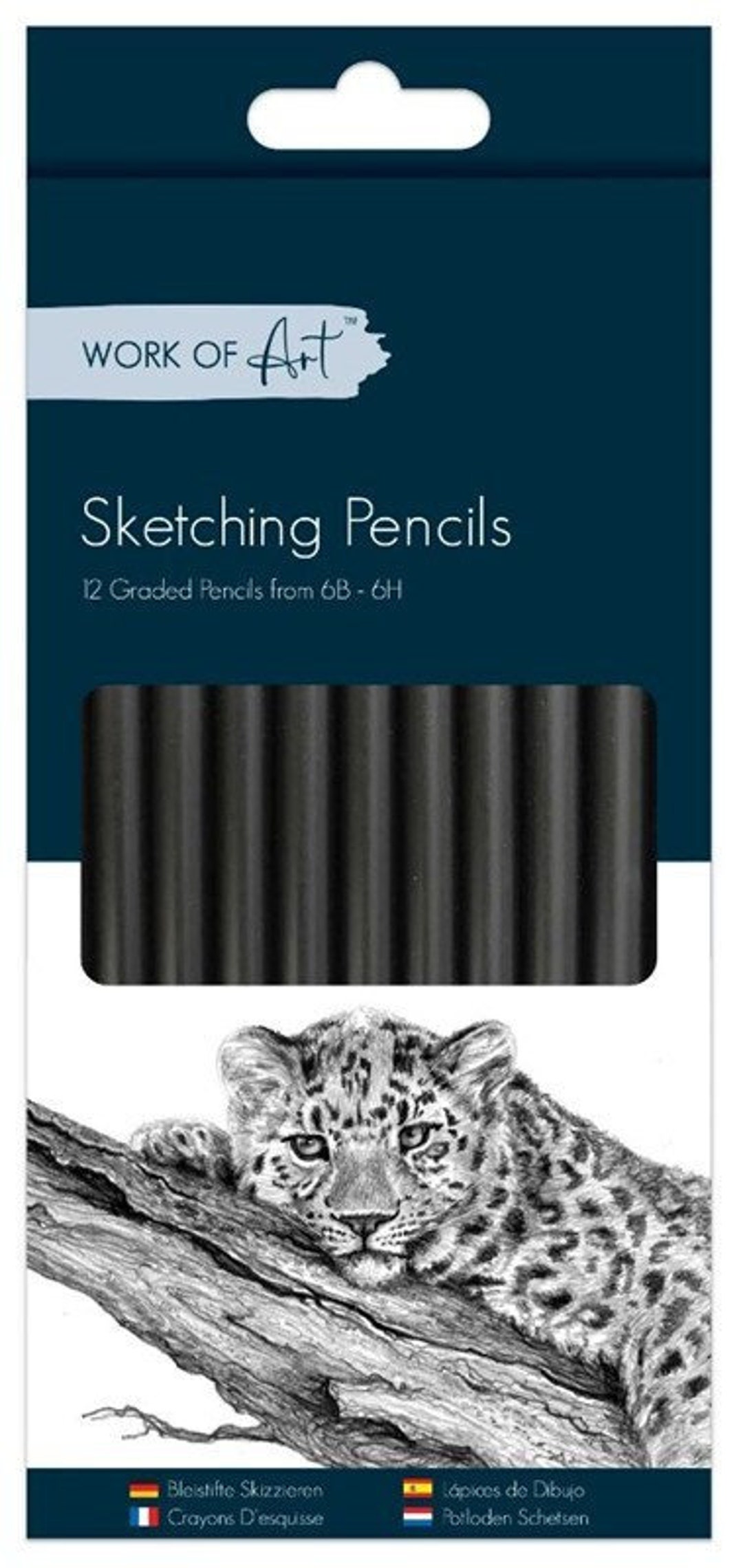 12 Work of Art Graded Pencils for Sketching & Drawing Shades 6B - 6H ...