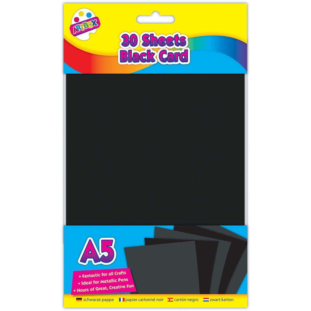 ARTBOX A5 Black Card 30 Sheets Perfect for Card Making, Scrapbooking ...