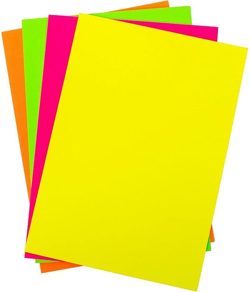 ARTBOX A5 Neon Coloured Card (pink, Green, Orange & Yellow) 30 Sheets ...