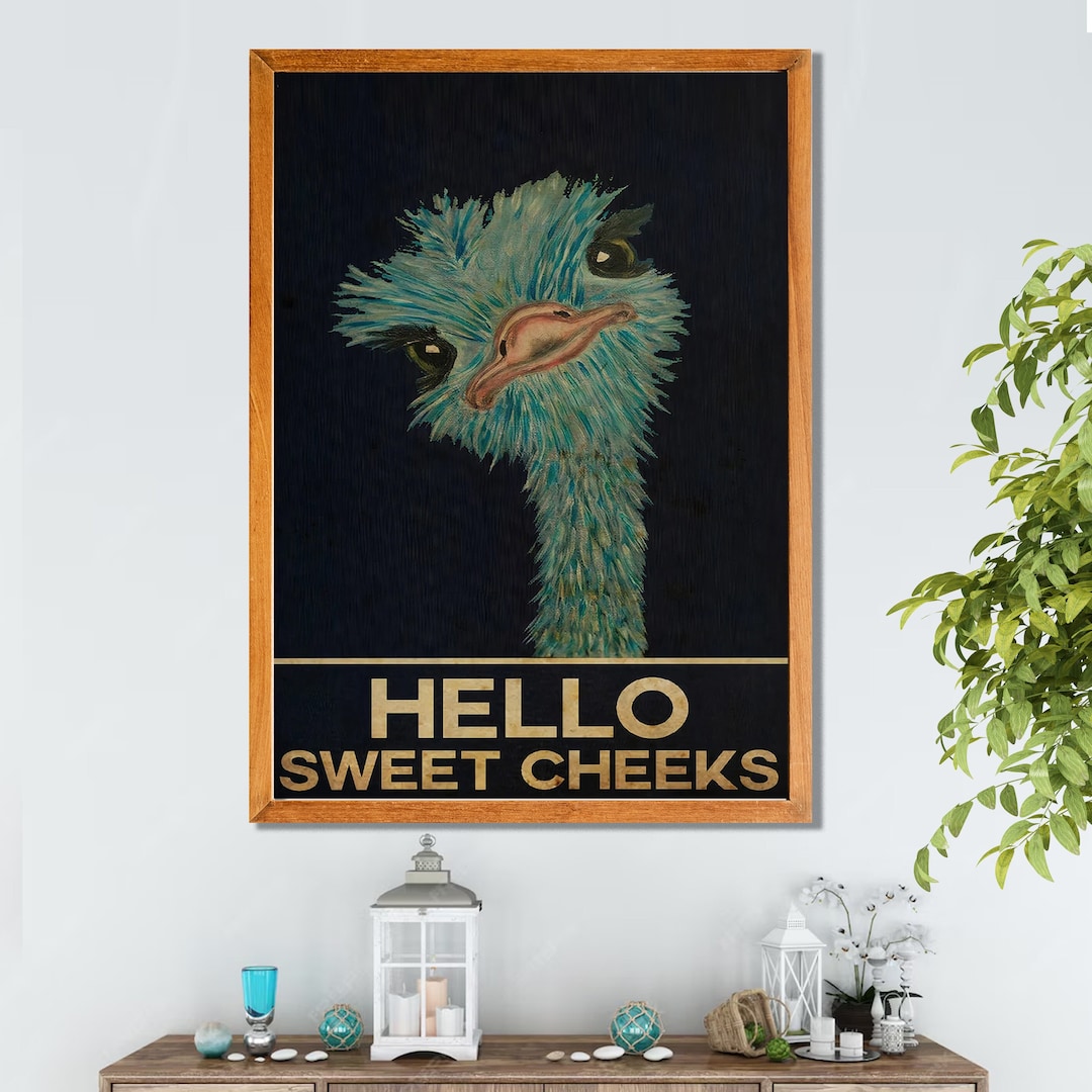 Ostrich Poster Animal Art Print Wall Art Vintage Poster Comical Poster ...