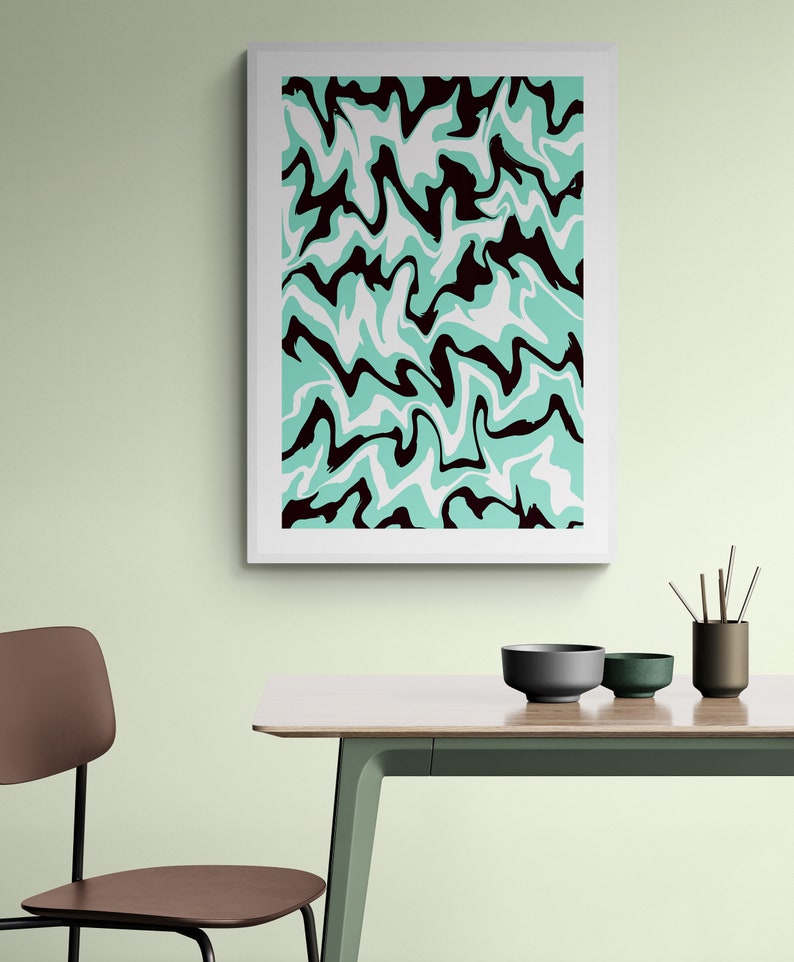 Retro Wavy Print Digital Download Abstract Wall Art - Etsy