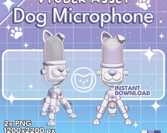 Purple Cat Vtuber Asset. Pngtuber Cat Ears and Microphone for Twitch ...